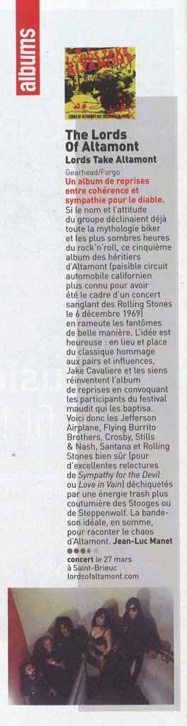 NEW ALBUM REVIEW IN “LE INROCKS”